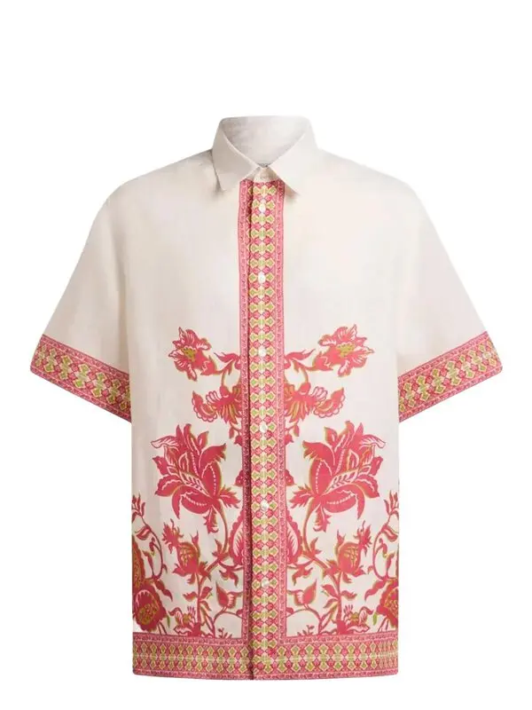 Etro Linen Shirt With Floral Print - Multi