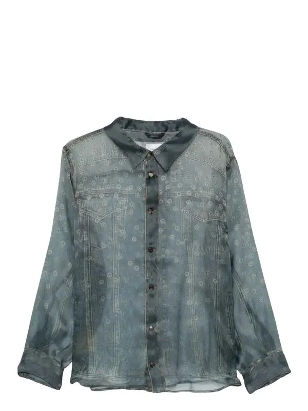 HAIKURE Maya Silk Shirt With Print Design - Blue