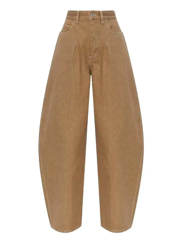 MAISON MARGIELA Jacquemus Light Beige Wide-leg Jeans With Pleats - Brown