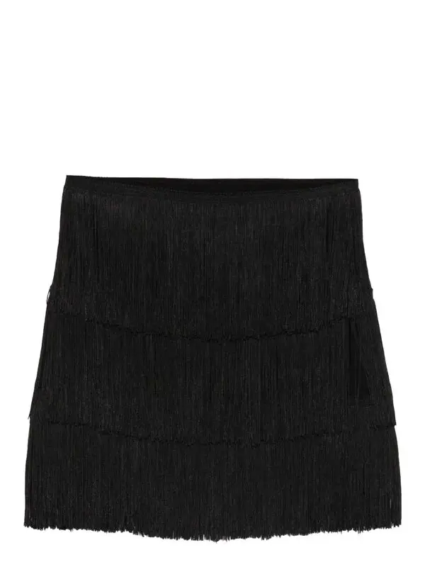 Norma Kamali Fringe Mini Skirt - Black