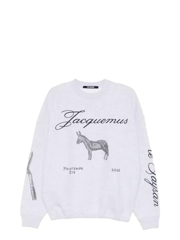 Jacquemus Jacquard Sweatshirt With Graphic Print - Grey