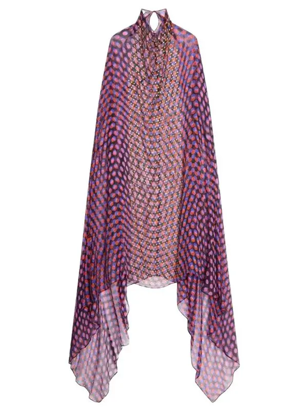 Dries Van Noten Polka Dot Cape Dress - Multi
