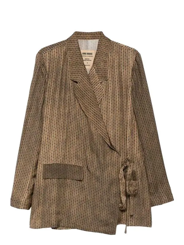 UMA WANG Khloe Belted Jacket With Geometric Pattern - Brown