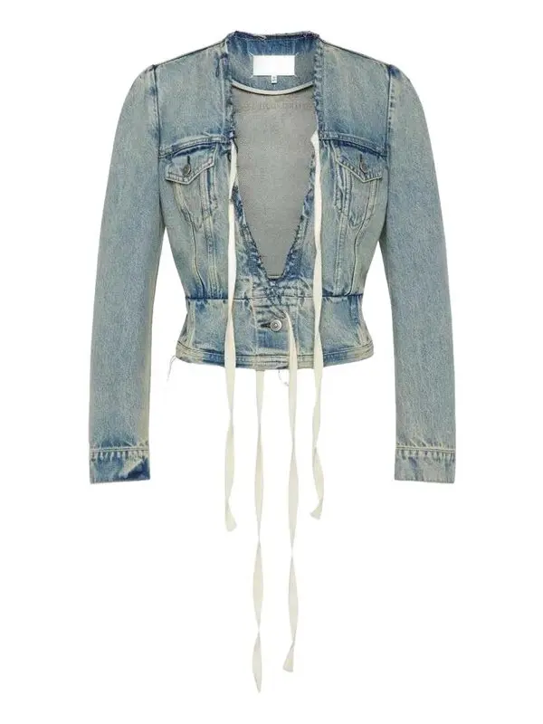 MAISON MARGIELA Denim Jacket With Raw-cut Hem - Blue