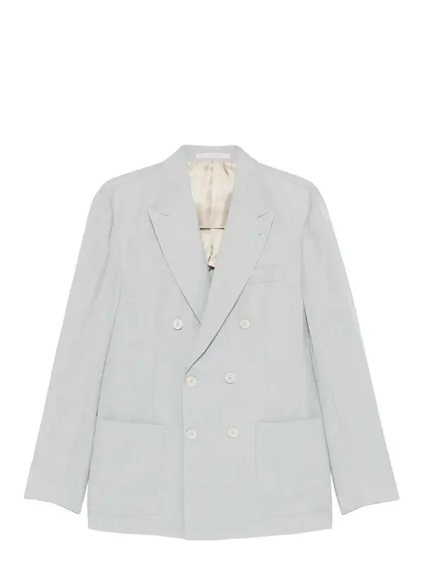 Eleventy Double-breasted Linen Suit - Blue