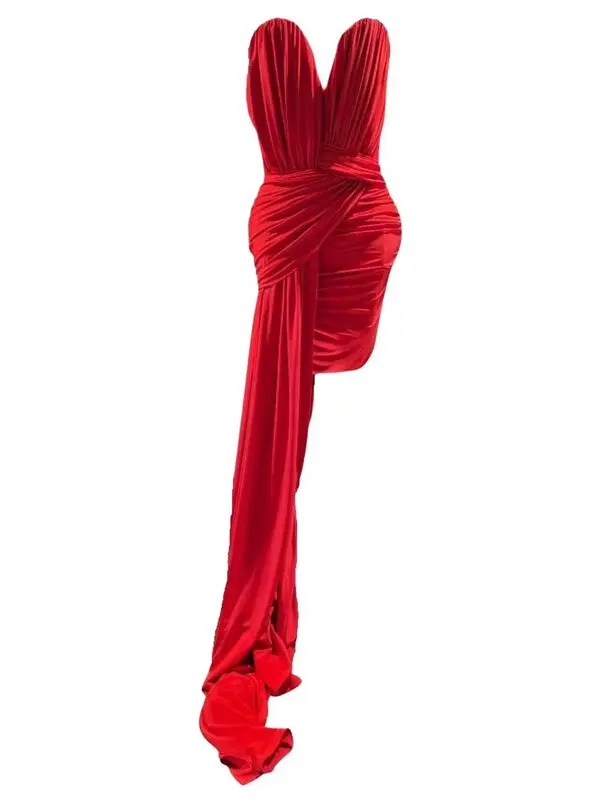 Stella McCartney Asymmetrical Crepe And Jersey Gown - Red