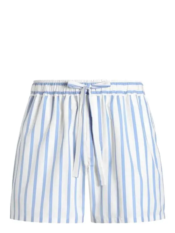 Dolce & Gabbana Striped Cotton Blend Bermuda Shorts - Blue