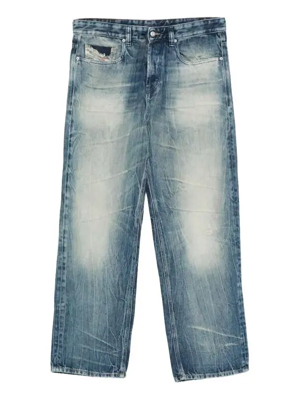 DIESEL® Distressed Denim With Logo Patch - Blue