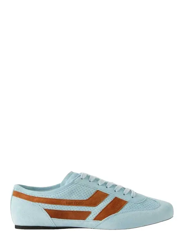 TOM FORD Perforated Suede Sneakers - Blue