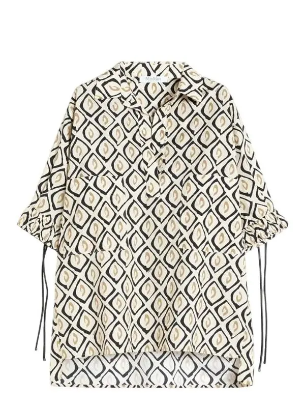 Max Mara Oversized Printed Poplin Shirt - Multi