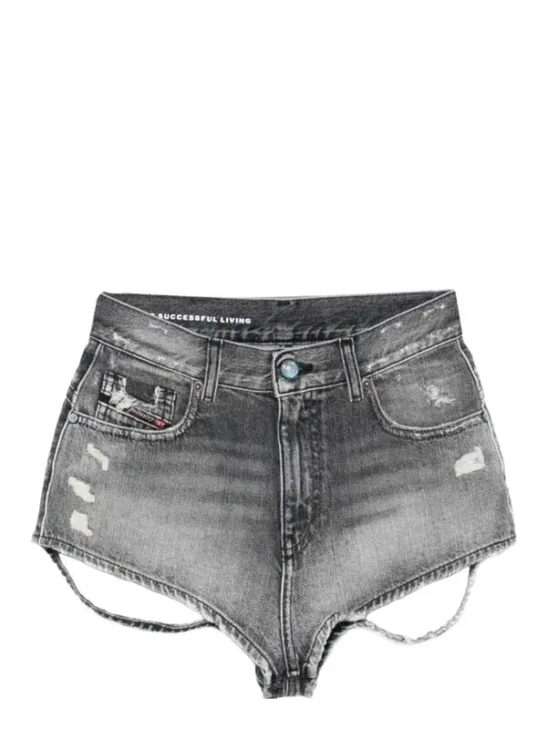 DIESEL® Denim Distressed Shorts - Grey