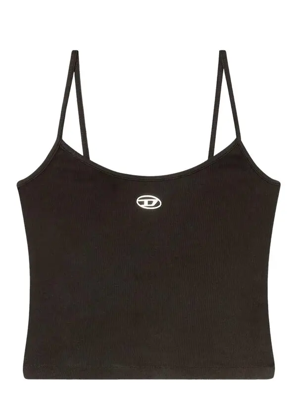 DIESEL® Logo Detail Ribbed Tank Top - Black