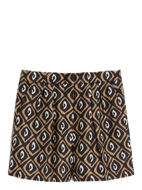 Max Mara Printed Silk Shorts - Black