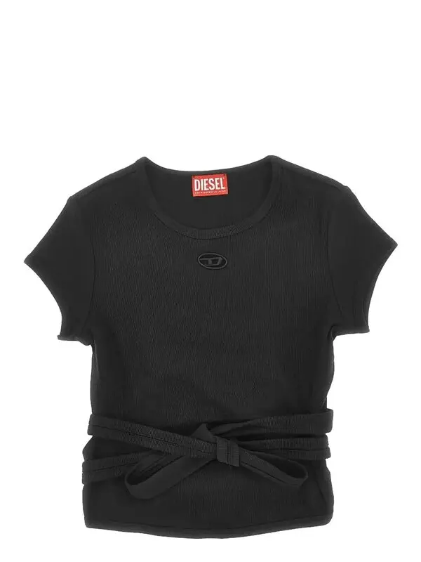 DIESEL® T-shirt With Belt - Black