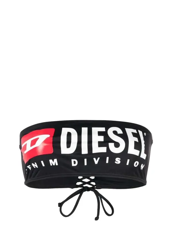 DIESEL® Printed Bikini Top - Black