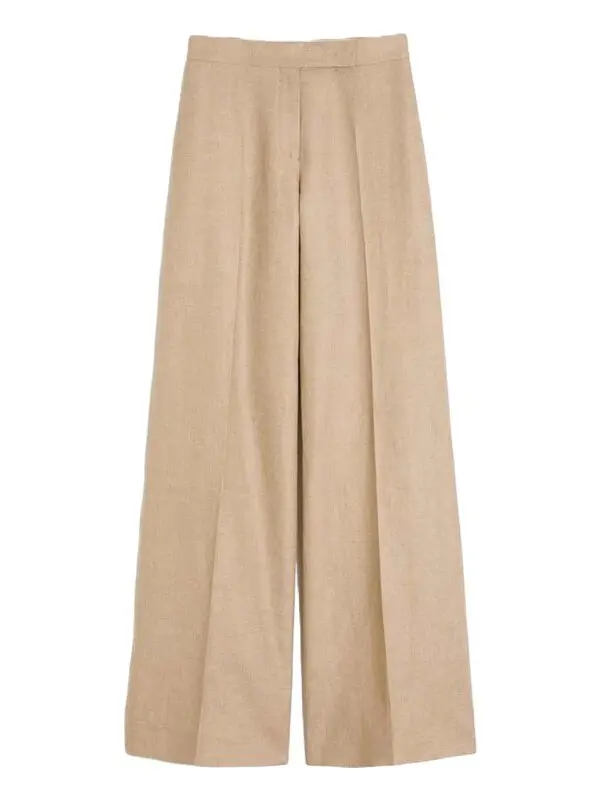 Max Mara Linen Natté Trousers - Brown