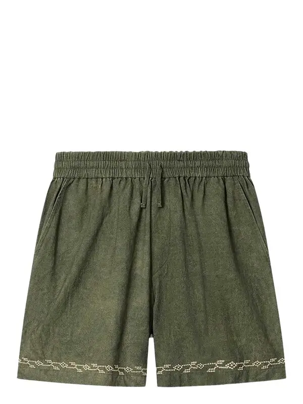 MARANT Embroidered Cotton Shorts - Green