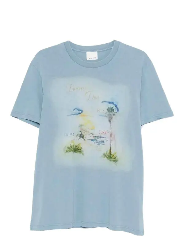 MARANT Honore T-shirt With Graphic Print - Blue