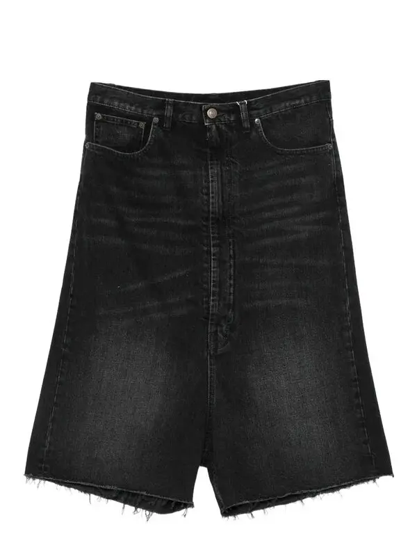 MAISON MARGIELA Distressed Denim Shorts With Frayed Hem - Black