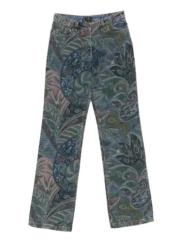 Etro Paisley Print Jeans - Blue