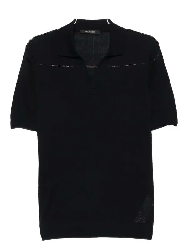 MONTECORE V-neck Knit T-shirt - Blue