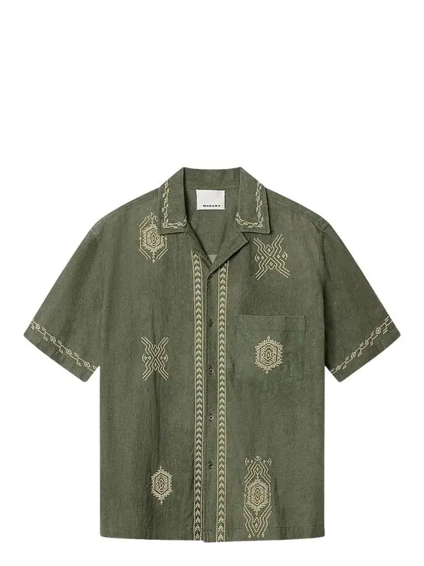 MARANT Zekim Shirt With Embroidery - Green