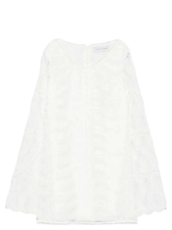 Raquel Diniz Maty V-neck Dress With Wavy Lace - White