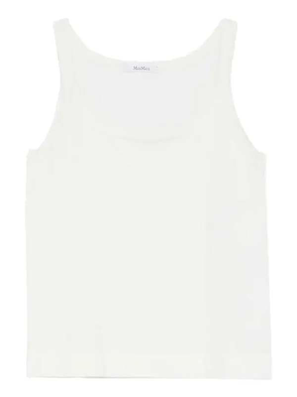 Max Mara Sleeveless Wide Neckline Tank Top - White