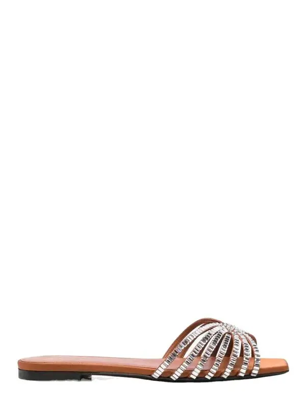 ALEVI MILANO Glass-embellished Strappy Flat Sandals - Brown