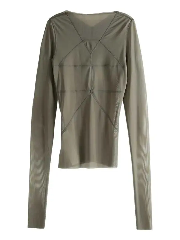 Rick Owens Semi-sheer Long Sleeve Top - Grey