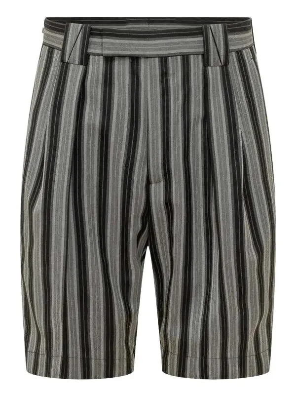 Versace Striped Tailored Shorts - Black