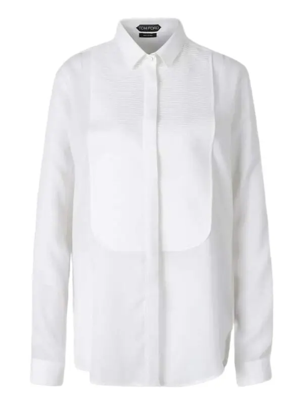 TOM FORD Pleated Bib Shirt - White