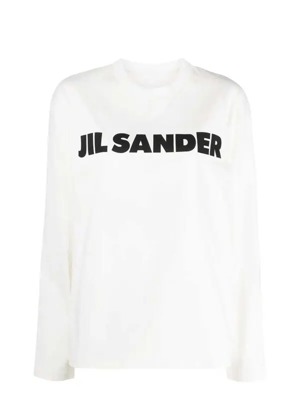 JIL SANDER Cotton Sweatshirt With Logo Print - White