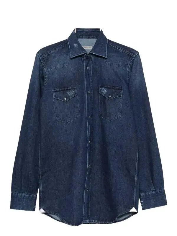 SARTORIO NAPOLI Denim Shirt With Inserts - Blue