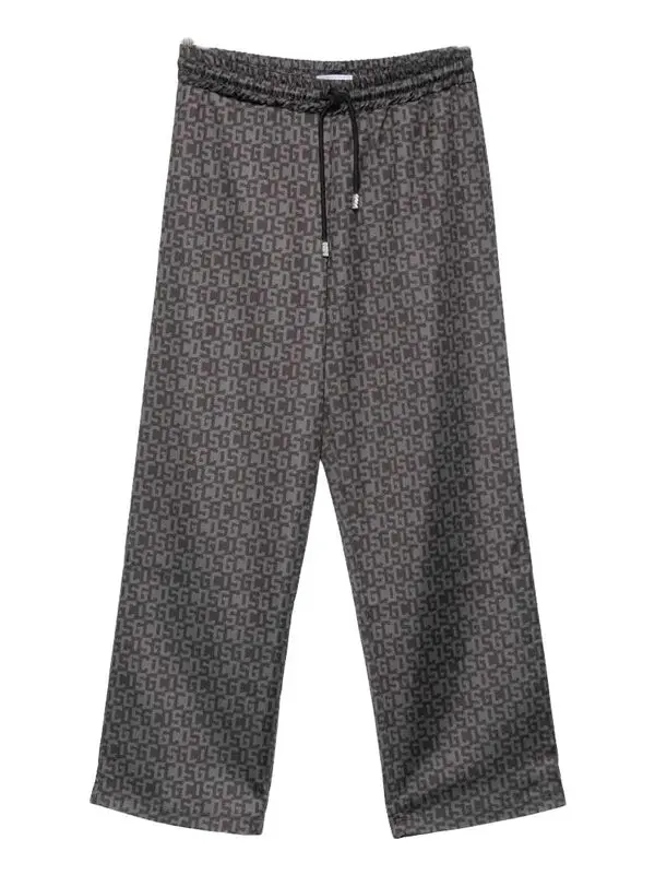 Gcds Monogram Logo" Nylon Trousers - Black