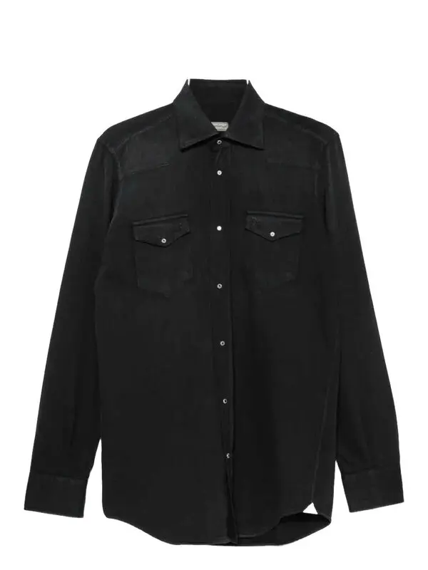 SARTORIO NAPOLI Shirt With Silver Buttons - Black
