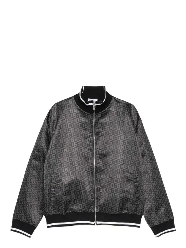 Gcds Monogram Logo Nylon Bomber Jacket - Black