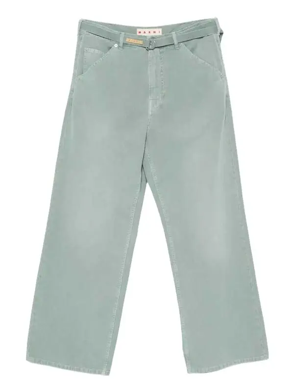 Marni Belted Wide-leg Trousers - Blue