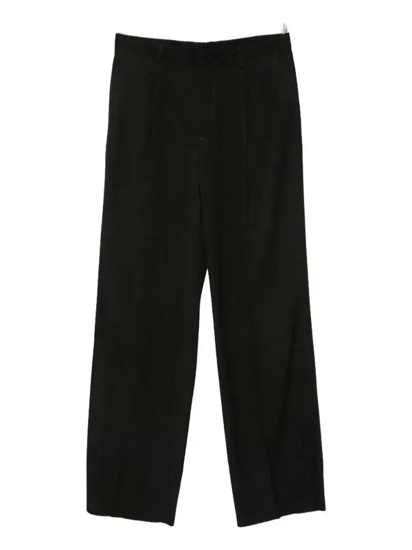 LARDINI Wide-leg Trousers With Pressed Pleats - Black