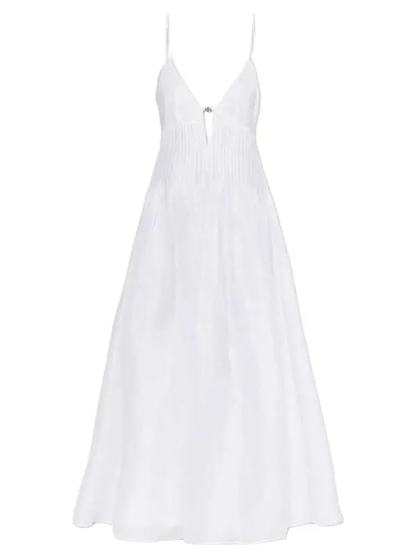 Tory Burch Linen Dress With Applique Detail - White