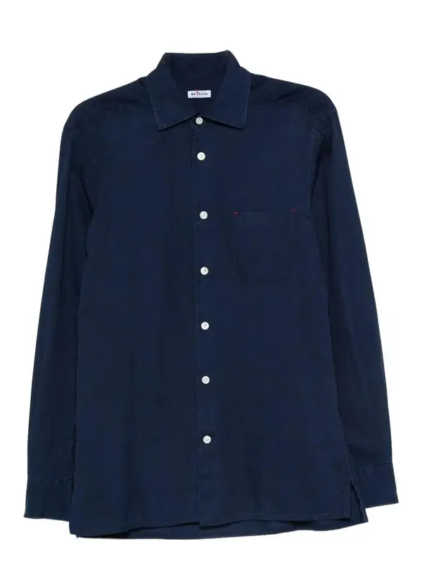 Kiton Long Sleeve Button Down Shirt - Blue