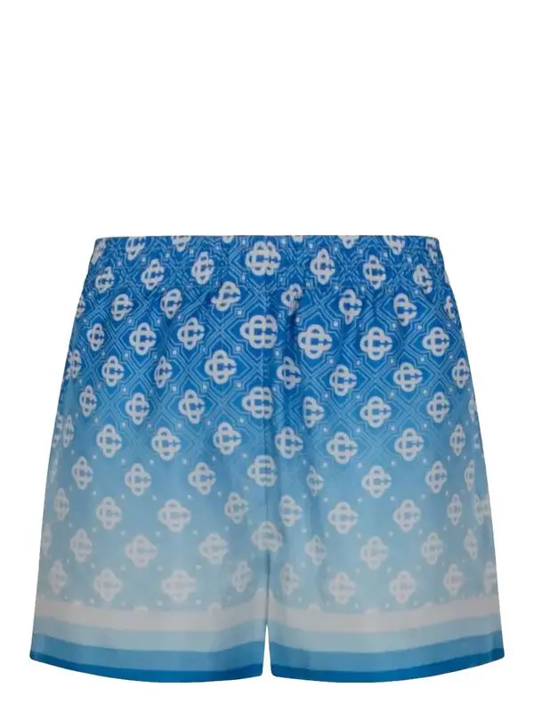 Casablanca Diamond Monogram Silk Shorts - Blue