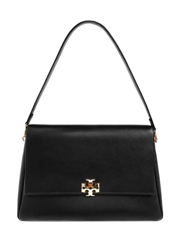 Tory Burch Leather Tote Bag With Logo Plaque - Black