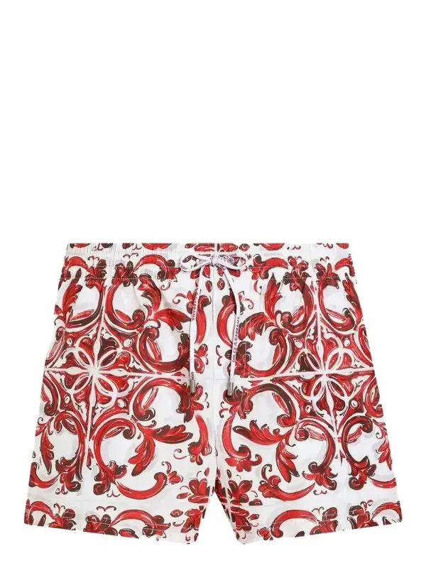 Dolce & Gabbana Majolica Print Swimsuit - Red