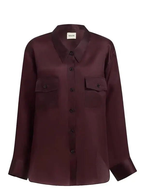 Khaite Matteo Compact Organza Button-up Shirt - Red