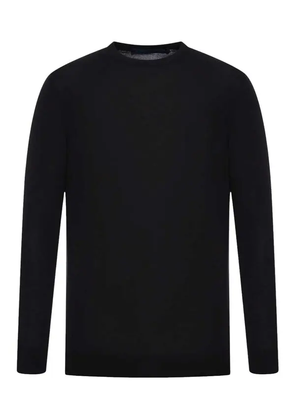 Kiton Crew Neck Wool Sweater - Black