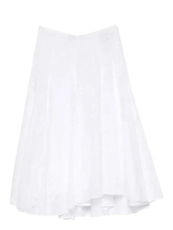 Tory Burch Broderie Anglaise Midi Skirt - White