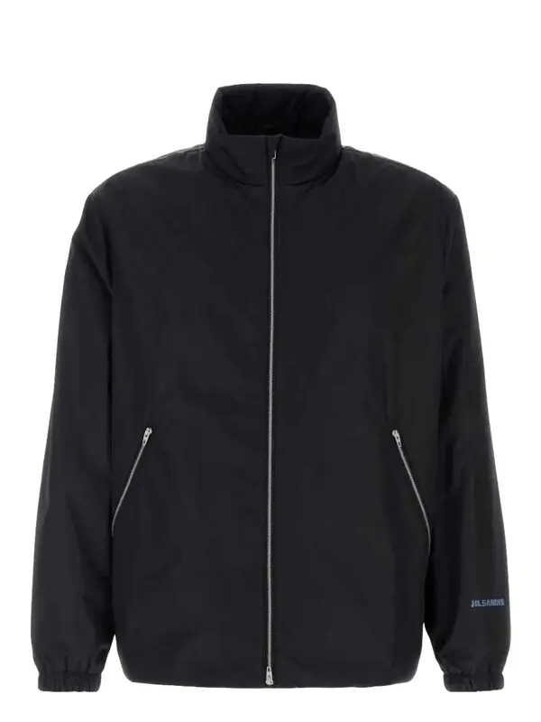 JIL SANDER Zip-up Jacket With Logo Print - Blue