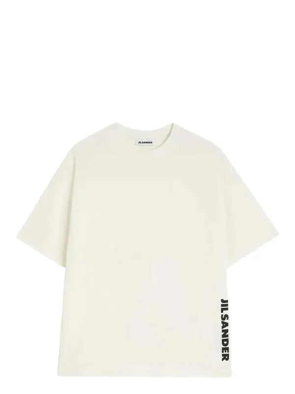 JIL SANDER Crew-neck T-shirt With Printed Logo - White