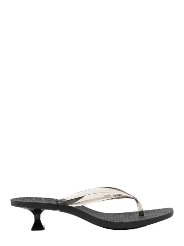 Tory Burch Embossed Logo Stiletto Flip-flops - Black